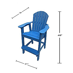 Phat Tommy Recycled Poly Resin Balcony Chair Settee | Durable and Eco-Friendly Adirondack Armchair and Removable Side Table | This Patio Furniture is Great for Your Lawn, Garden, Swimming Pool, Deck.