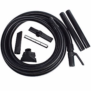 Cen-Tec Systems 94500 2.25” Diameter 20 Foot Commercial Grade Shop Vacuum Hose with Wet/Dry Attachment Set, Ft, Black