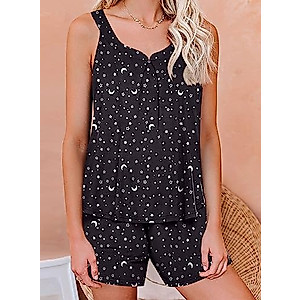 Ekouaer Pajamas Sets for Women Tank Tops with Shorts Sleepwear Nightwear Pj Set S-XXXL
