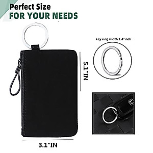 DONGGANGAJI Women's Zip ID Case Wallet Cotton Colorful Patterns Suitable for Ladies Wallet Clutch Coin Purse… (Black-BCD)