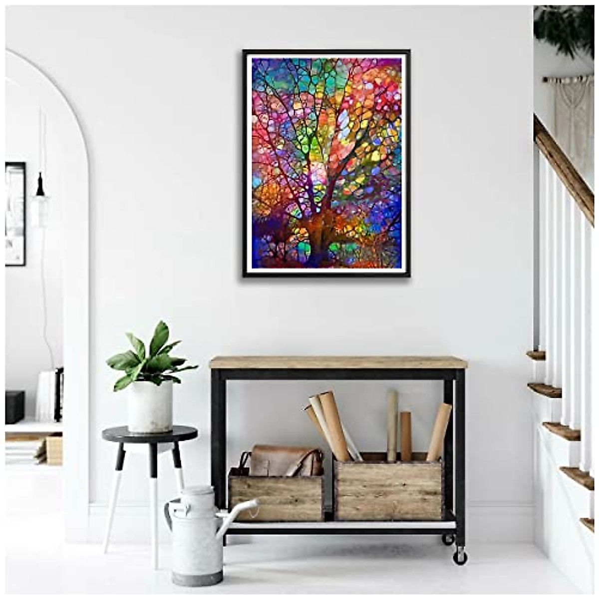 Cross Stitch Kits for Adults - Stamped Cross Stitch Kits,DIY Painted tree Needlepoint Kits for Adults Beginners Counted Embroidery Kits Cross Stitch Supplies Patterns Crafts Decor(11.8X15.7inch)