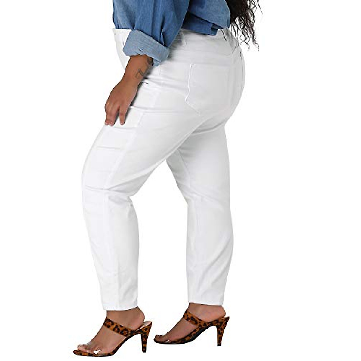 Agnes Orinda Women's Plus Size Mid Rise Stretch Washed Skinny Jeans, Casual Denim Jean Jeggings 2X White