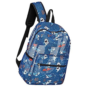 CAMTOP Mesh Backpack Kids Boys Girls Bookbag See Through Preschool Backpacks Casual Daypack for School Beach Travel Swim(Age 3-8 Years,Shark)