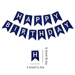 Blue Happy Birthday Banner Birthday Banner Decoration DIY Party Decoration