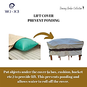 WJ-X3 3-Seater Outdoor Bench Cover, Heavy Duty Patio Bench Cover, Waterproof Bench Cover, High Wind Resistant Design for Porch Bench Cover, 86W x 30D x 35H, Beige & Coffee