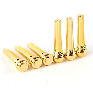 6 PCS Guitar Bridge Pins Brass For Acoustic Guitar,With Bridge Pins Remover Puller