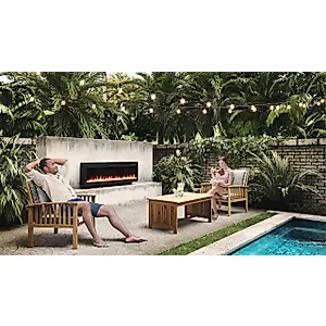 Bridgevine Home 60 inch Recessed and Wall Mounted Electric Fireplace - Modern Touch Screen Fireplace Insert with Adjustable Flame Color and Speed. Includes a Remote Control with Timer.