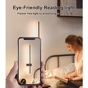 Battery Operated Wall Sconce Set of Two, USB Rechargeable LED Wall Lights with Remote Control, Dimmable Cordless Wall Lamp Indoor, 360° Rotation Reading Lamp for Living Room, Bedroom, Black, 24inch