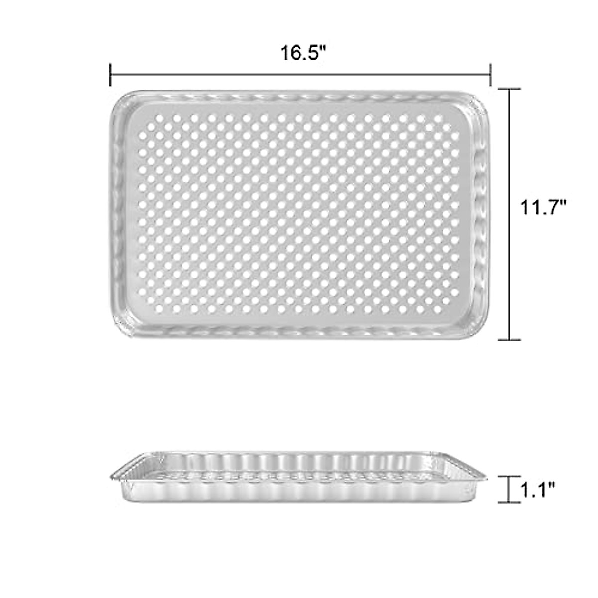 Grilling Corner 10-Pack Disposable Grill Pans for Outdoor Grill/BBQ Broiler Pans/Grilling Trays/Grill Drip Pan/Tray Liner,Prevents Food from Falling into The Grill or Sticking to The Grate