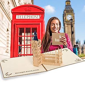 Handmade 3D Pop Up Cards - Big Ben Handmade Pop Up Greeting Card for Your Loved Ones, Wedding Anniversary Card for Couple, Valentine Day, Happy Birthday Cards