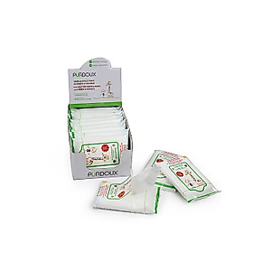 PÜRDOUX™ 100% Cotton Wipes for Babies and Children with Aloe Vera and Chamomile (Box of total 120 wet wipes in 12 resealable sachets, 10 wipes per sachet) (1 box (120 wipes,12 sachet/box,10 wipes/sachet))