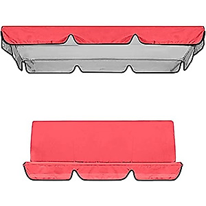 KFJZGZZ Replacement Cover Swing Ceiling Cloth Rain Cover Outdoor Awning Courtyard Patio Lawn & Garden Tree Swing for Adults Couch (0-Red, One Size)