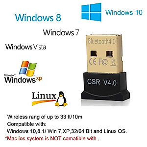 DAYKIT Mini USB Bluetooth 5.0 Dual Mode Adapter Dongle for Windows 11 Win 10 8 7 Black