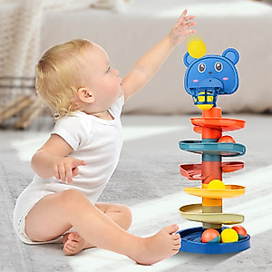 Beestech Ball Tower for Toddlers, Ball Drop and Roll Tower, Educational Development Toys for 2, 3, 4 Years Old Boys, Girls, Toddler Activities with 6 Balls