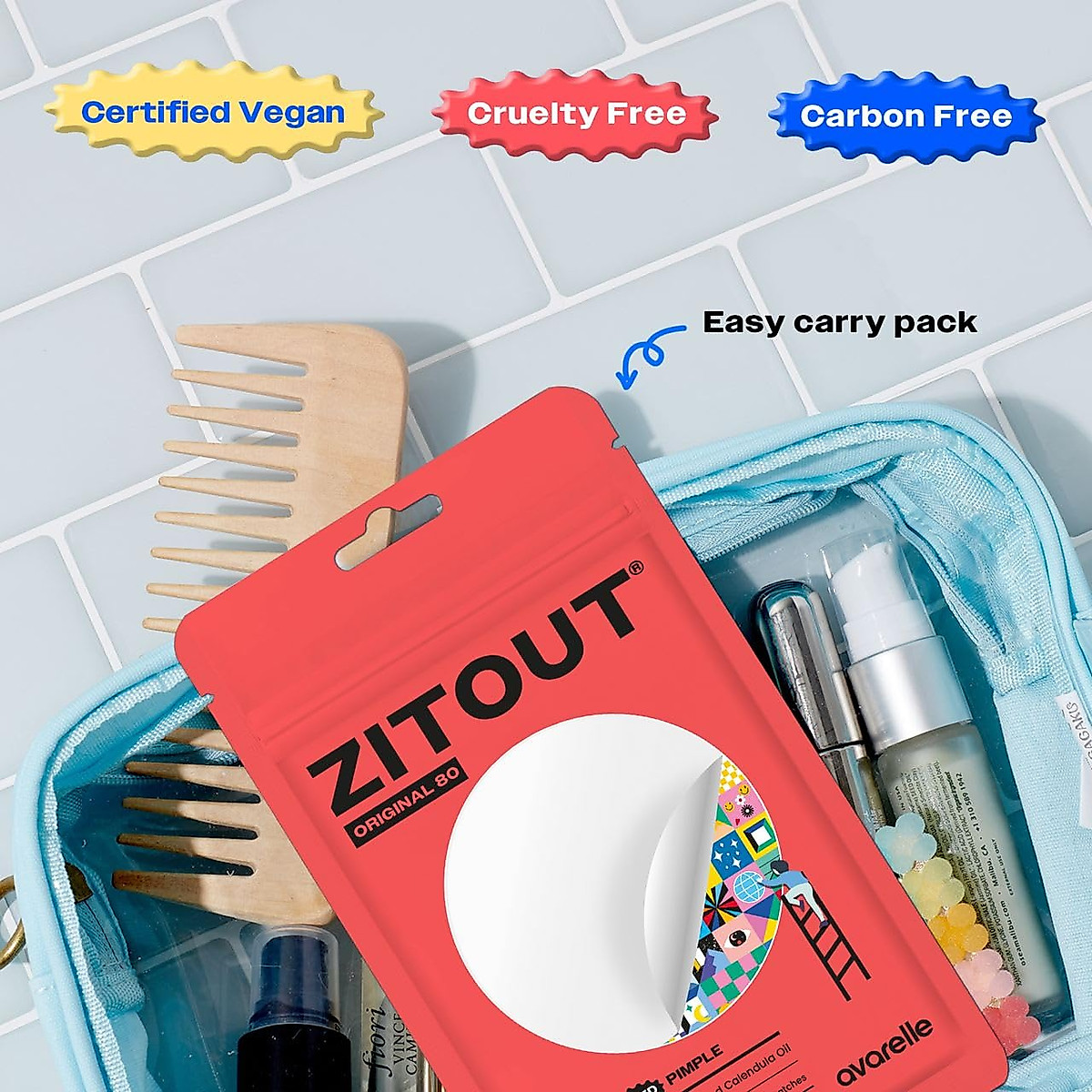 AVARELLE Pimple Patches Double Variety Duo Hydrocolloid Acne Patches, for Blemishes and Zit with Tea Tree Oil, Calendula Oil and Cica Oil for Face, Vegan, Cruelty Free (80 Count + Variety)