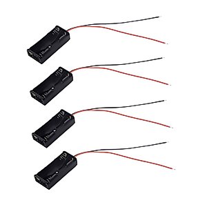 LampVPath (Pack of 4 AAA Battery Holder, 2 X 1.5V AAA Battery Holder with Leads, AAA Battery Holder with Wires