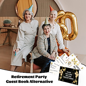 WAN2TLK 60PCS Retirement Card, Happy Wishes Card Box, Well Wish and Advice Congratulations Guest Book Cards, Retirement Party Favors and Going Away Party Decorations Supplies