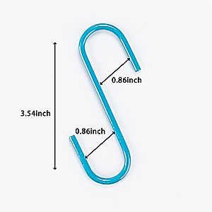Soarhover 10 Pack S Shape Finish Steel Hanging Hooks for Kitchenware, Pots, Utensils, Plants, Towels, Gardening Tools, Clothes (Blue)
