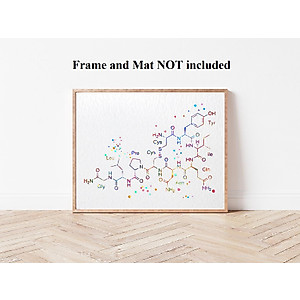 Dignovel Studios 8X10 Unframed Oxytocin Molecule Love Molecule Symbol Chemistry Watercolor Art Print Poster Housewarming Wall Giclee Office Home Decor DN537