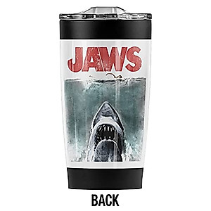 Logovision Jaws Vintage Poster Stainless Steel Tumbler 20 oz Coffee Travel Mug/Cup, Vacuum Insulated & Double Wall with Leakproof Sliding Lid | Great for Hot Drinks and Cold Beverages