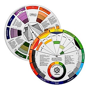 JimKing Creative Color Wheel, Paint Mixing Learning Guide Art Class Teaching Tool for Makeup Blending Board Chart Color Mixed Guide Mix Colours (9.25inch)