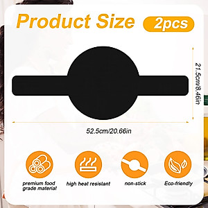 2pcs Sling Bread mat, Bread Mats for Baking Dutch Oven Black Bread Baking Sling Long Handles Bread Sling Non-Stick and Reusable Baking Tools and Supplies