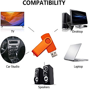 Chauuxee 4GB USB Flash Drives Memory Sticks U Disk Thumb Drive Pen Drives for Pupil Students' Presents&Teachers' Gifts (Orange)
