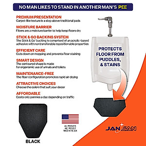JanSan Urinal Mat -(10 Pack) Stick n' Go Adhesive, Waterproof, High Absorbency - Ensures Clean and Fresh Restrooms for Up to 30 Days (10)