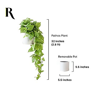 Retrograde 32" Realistic Fake Pothos Ivy Plant Silk Artificial Plant Large (Light Green)