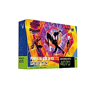 ZOTAC Gaming GeForce RTX 4070 AMP AIRO Spider-Man: Across The Spider-Verse Inspired Graphics Card Bundle, ZT-D40700F-10SMP
