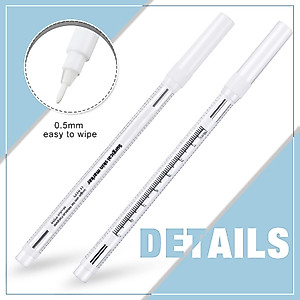 8 Pieces Microblading Marker Pen with Paper Ruler Skin Marker Eyebrow Permanent Makeup Position Mark Tools Markers Pen for Eyebrow Lips Skin