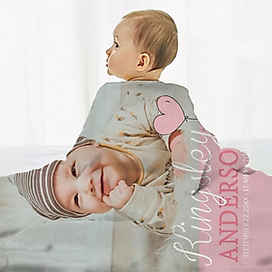 Dipopizt Personalized Baby Blanket for Boys and Grils, Custom Unisex Baby Blankets with Name and Picture, Gifts for Newborn, New Mom, Kids, Customized Monogram Toddler Blanket