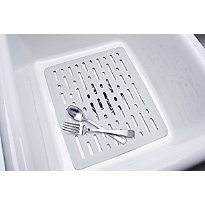 Rubbermaid 1G1706WHT Enhanced Microbal Sink Mat, Small, White