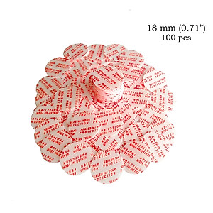 Torque Activated Pressure Sensitive Seals Cap Liners - 18 mm (0.71") -100 PCS -Made in USA- for Glass & Plastic Bottles & Containers - No Induction Sealer Needed