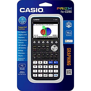 CASIO PRIZM FX-CG50 Color Graphing Calculator,Black & White,7.21"Wx10.32"Lx2.05"H