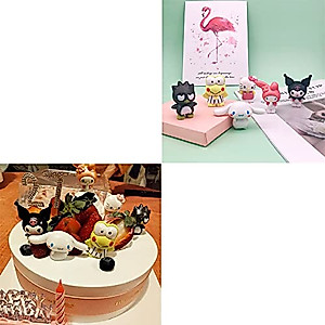 BOBOCOOM 6 Pcs Cute Cartoon Animal Figures Set, Cake Toppers, Christmas, Birthday Presents, Party Supplies