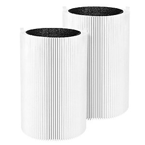 JUNHUI BA411 True HEPA Replacement Air Filters Compatible with Blueair 411, Blue Pure 411, 411+, Blue Pure 411 Auto, Blue Air Purifie.r 411,2 HEPA and 2 Activated Carbon