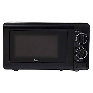 Avanti MM07V1B Microwave Oven 700-Watts Compact Mechanical with 5 Power Settings, Defrost, Full Range Temperature Control and Glass Turntable, 0.7 cu ft, Black