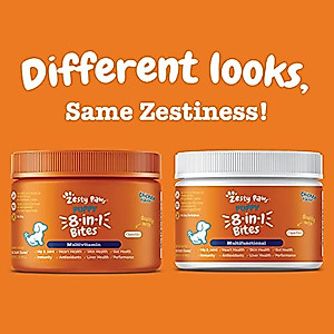 Zesty Paws Puppy 8-in-1 Multivitamin Soft Chews - Glucosamine & Chondroitin for Hip & Joint Health - Omega 3 Fish Oil for Skin - Gut, Immune, Heart, Kidney & Liver Support for Puppies - 90 Count