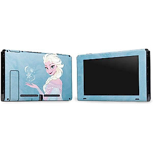 Skinit Decal Gaming skin compatible with Nintendo Switch Bundle - Officially Licensed Disney Frozen Ice Blue Elsa Art Design