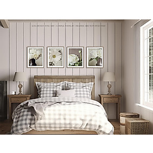 Lisa Russo Fine Art - Nature Wall Art - Botanical Flower Wall Decor Pictures - Shabby Chic Style - Set of 4 - Not Framed - Ivory, Tan, Beige (4 SMALL 5x7 Prints Only)