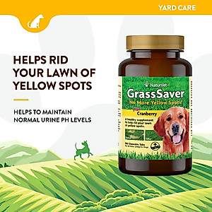 NaturVet – GrassSaver Supplement for Dogs – Healthy Supplement to Help Rid Your Lawn of Yellow Spots – Synergistic Combination of B-Complex Vitamins & Amino Acids – 500 Tablets