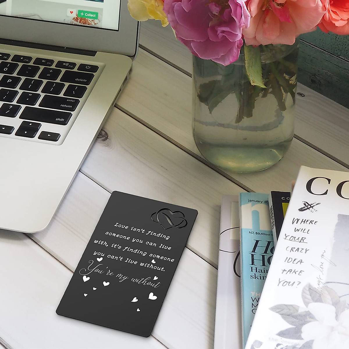 Vivopisew Wallet Card Gifts for Him Wallet Card Insert for Husband Hubby Boyfriend Anniversary Wallet Card Insert for Groom Fiance Wedding for Birthday Graduation Boyfriend Gift Idea (black) VCD34