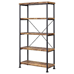 Coaster Home Furnishings Bookcase, Antique Nutmeg and Black