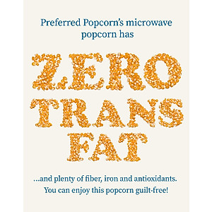 Preferred Popcorn Microwave Popcorn, Non-GMO, Whole Grain, Gluten Free (Natural, 18 Microwavable Bags)