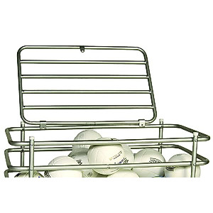 Tandem Sport Portable Locking Ball Cage - Portable Ball Storage - Locking Ball Cage - Sport Equipment Storage - Ball Cart With Wheels - Silver