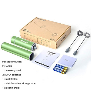 Electric Milk Frother Handheld,Travel Coffee Drink Mixer Batteries Included, 304 Stainless Steel Whisk for latte Cappuccino,Bulletproof Coffee Hot Chocolate,Egg-Grass Green