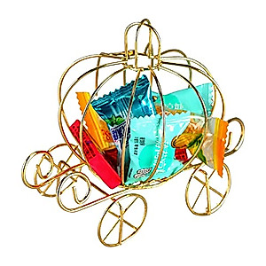 BinaryABC Cinderella Pumpkin Carriage Centerpiece Candy Holder Candy Cart Candy Container Tabletop Decoration for Halloween Wedding Party