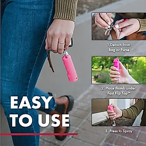 SABRE Pepper Spray & 2-in-1 Stun Gun with Flashlight, Self Defense Kit, Fast Flip Top Safety, Finger Grip for Better & Faster Aim, Painful 1.60 µC Charge, 120 Lumen LED Light, Rechargeable, 0.54 fl oz