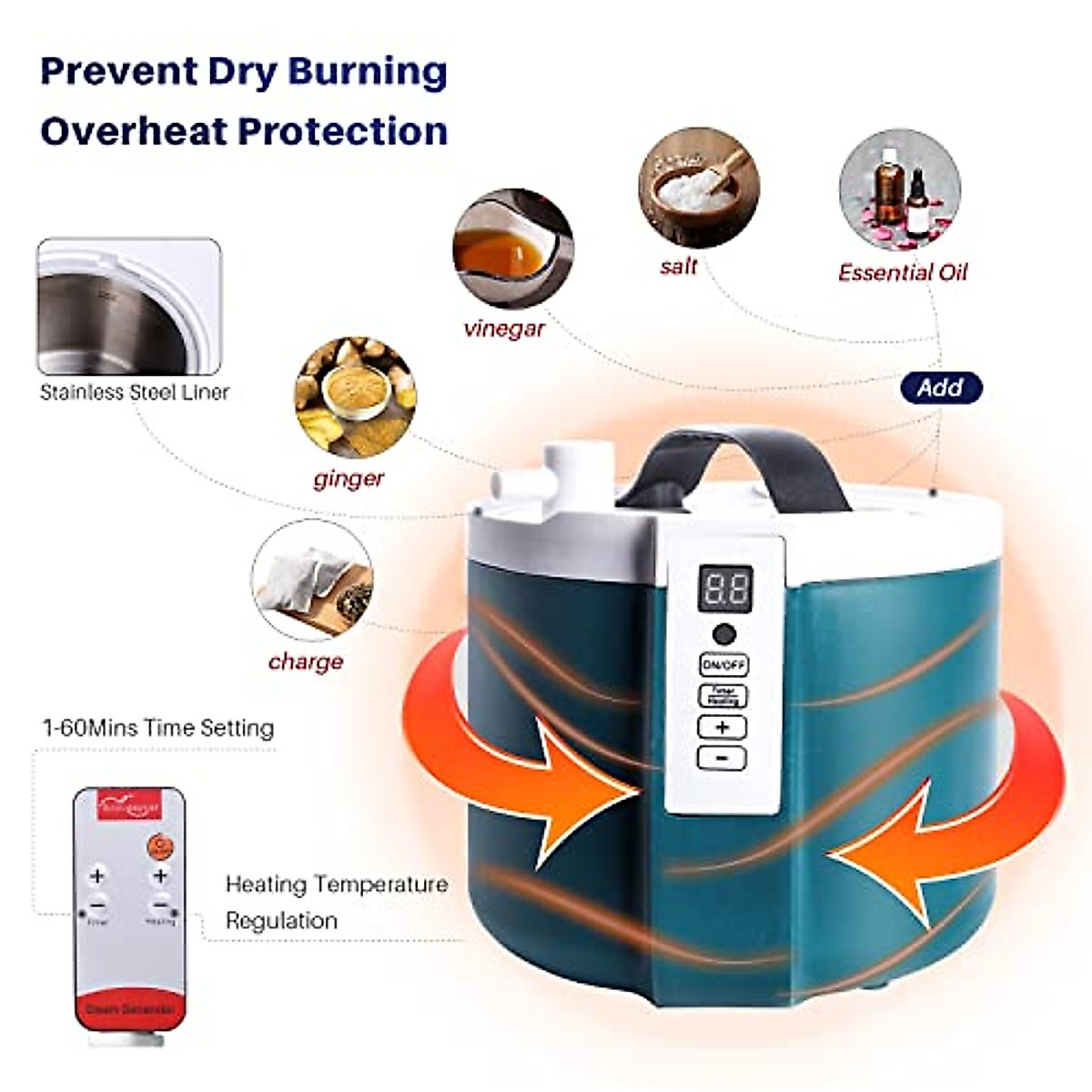 TOREAD Portable Folding Steam Sauna with 1000W&2L steam Generator, Personal Sauna Tent for Relaxation, Fast Heating in 6 Min, with Remote Control, Black